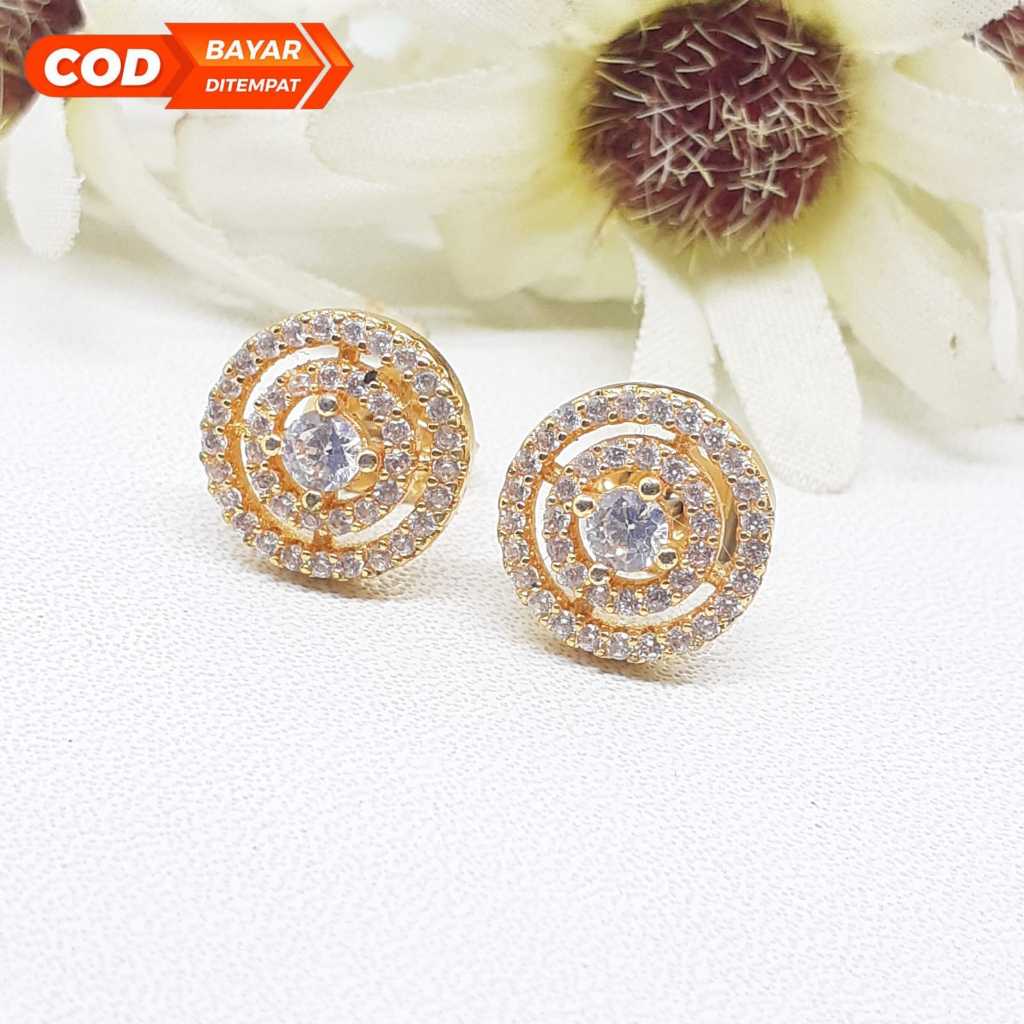 Jual mytitanium-anting xuping lapis emas model kekinian wanita dewasa kwalitas terbaik AJ48 ...