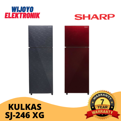 Jual Kulkas 2 Pintu Sharp SJ 246 XG Glass Door Shine No Frost | Shopee Indonesia