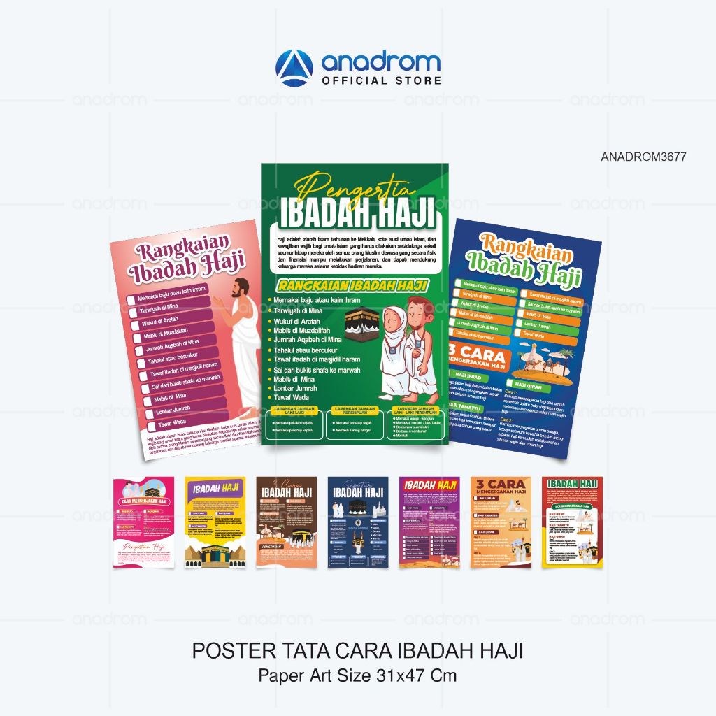 Jual Poster Tata Cara Ibadah Haji | Poster Edukasi Islamic Anak ...