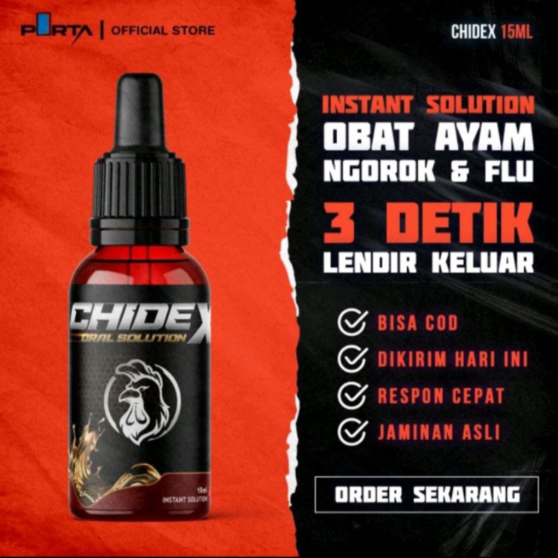 Jual CHIDEX - OBAT AYAM NGOROK CRD SNOT PILEK FLU RADANG TENGGOROKAN SEMUA JENIS AYAM 15ML ...