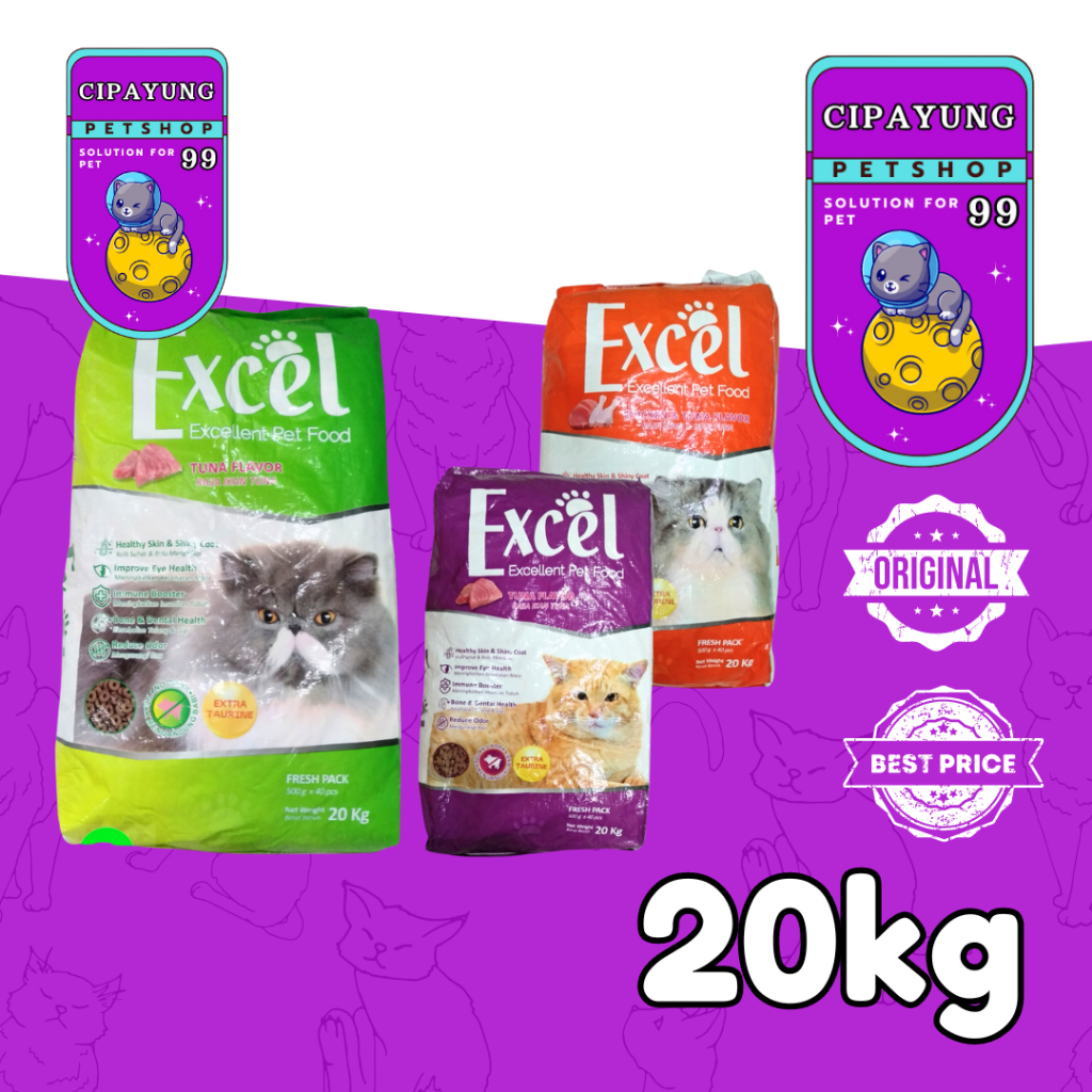 Jual EXCEL CAT FOOD TUNA 20KG all variant makanan kucing excel | Shopee ...
