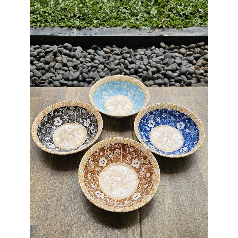 Jual Mangkok Keramik Corak Aesthetic 7 inch Jepang Makanan Serbaguna ...