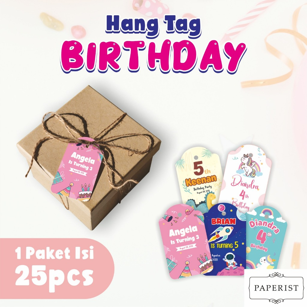 Jual Hang Tag Birthday Isi 25pcs - Hangtag Ulang Tahun - Hang Tag ...