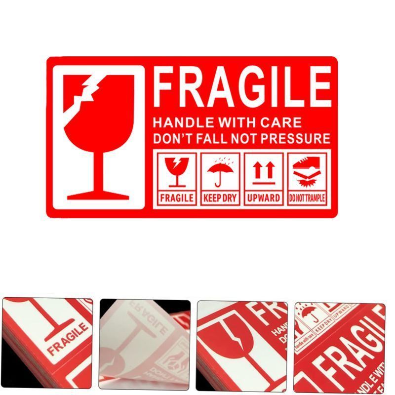 Jual 500pcs/Roll Sticker Fragile Unboxing Stiker Fragile Stiker Pecah ...