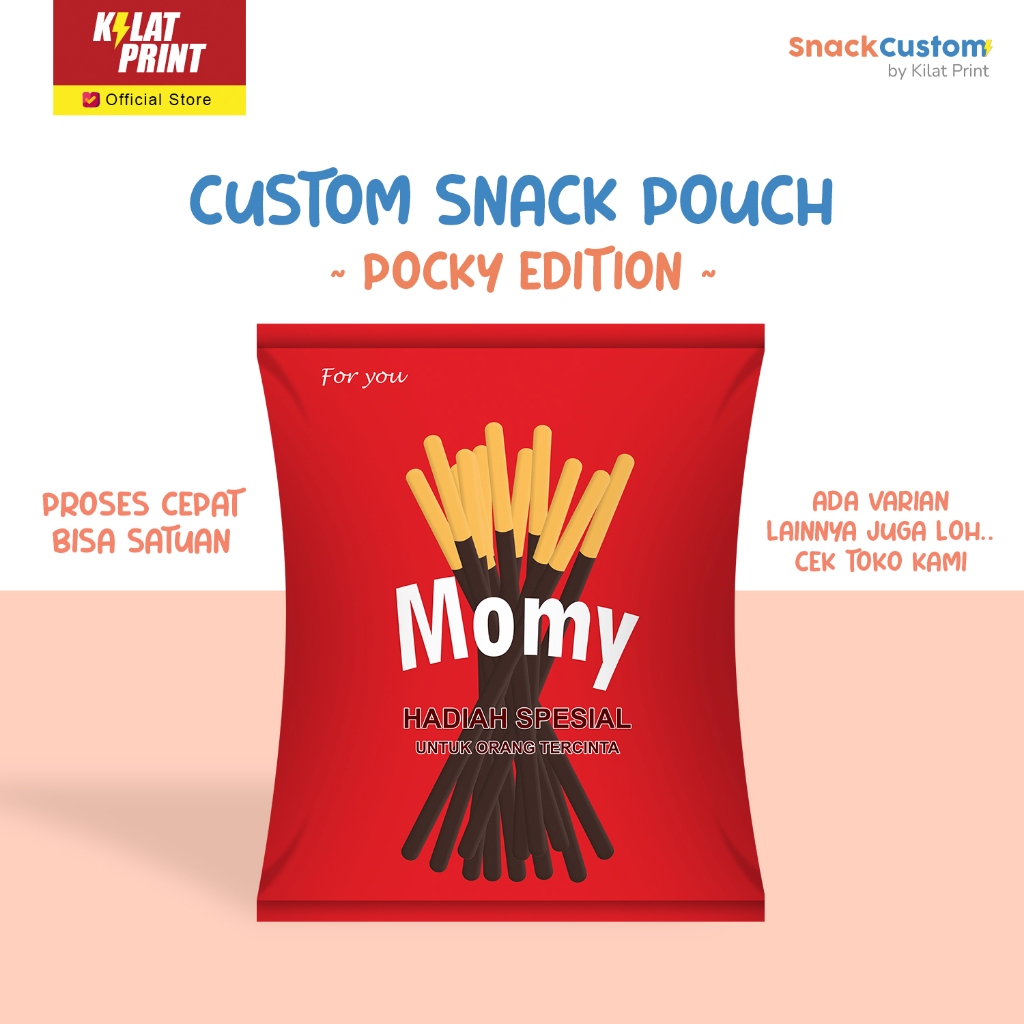 Jual Snack Custom Foto Teks Bungkus Pouch Jumbo Ala Pocky Edition ...