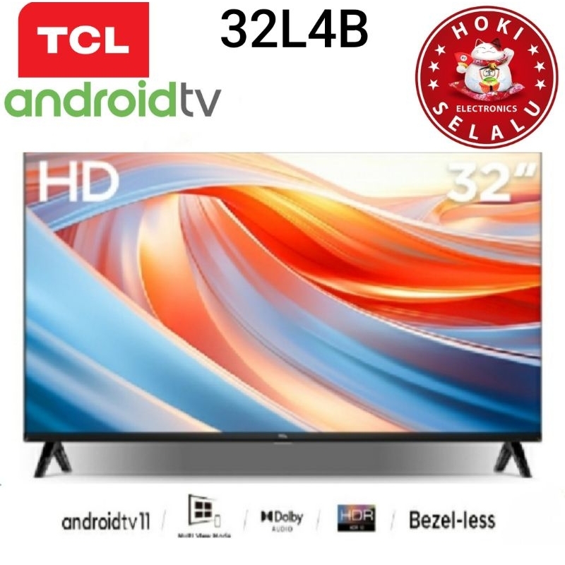Jual TCL 32 Inch Smart Android TV 32L4B Dolby Digital Frame Less Bezel ...