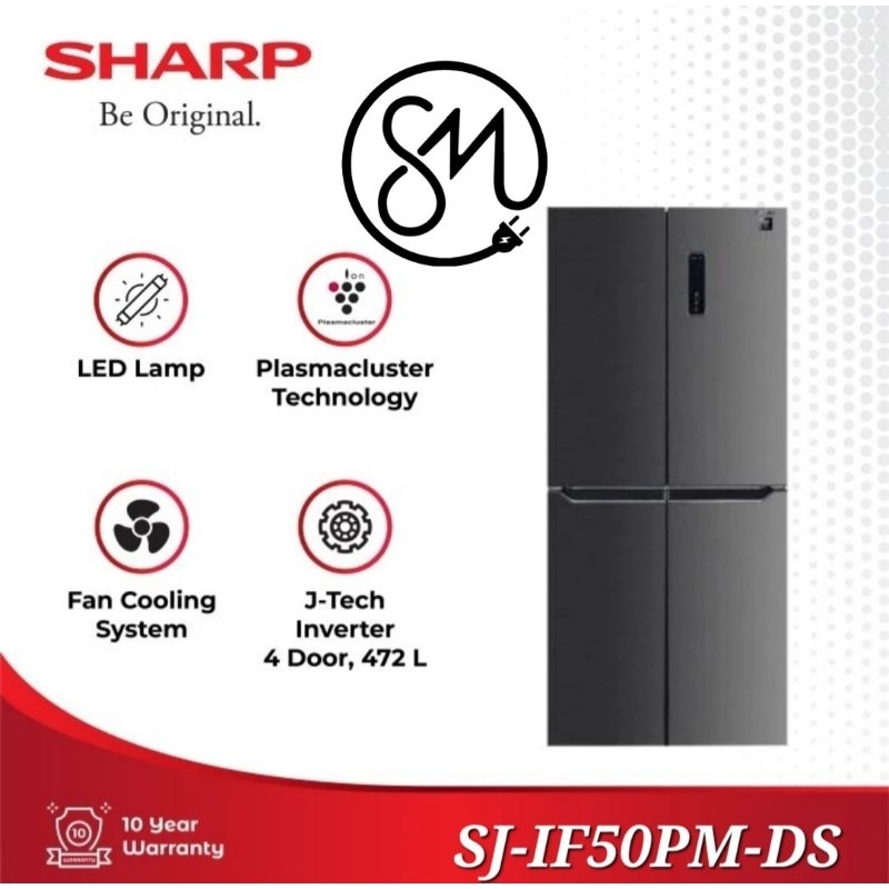 Jual Kulkas Sharp Side by side SJ-IF50PM-DS 472L SJIF50PMDS Queen ...