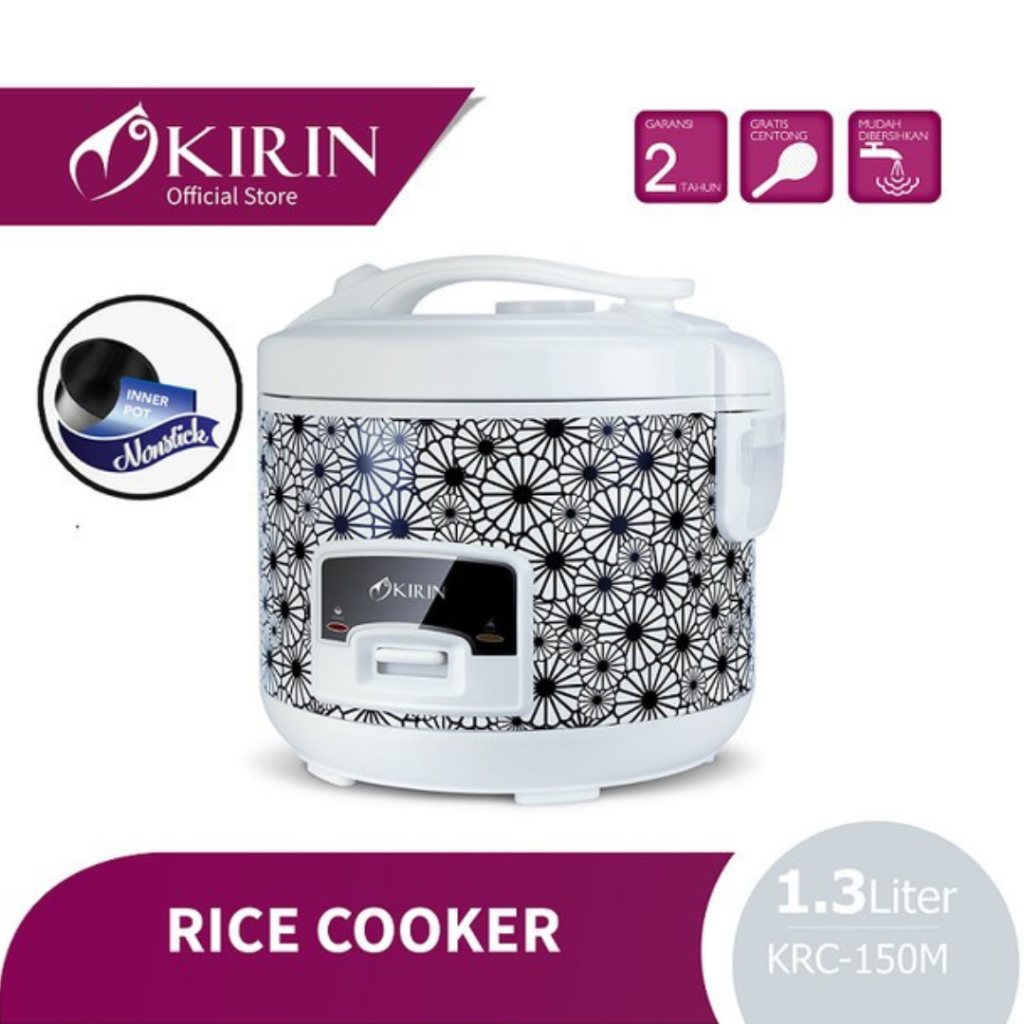Jual KIRIN Magic Com 1,3 Liter Rice Cooker - KRC 150 MONOGRAM (White ...