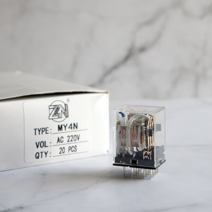 Jual RELAY MY4 12V ZN/ RELAY MY4N 24V / RELAY MY4-N 220V 14 PIN SOCKET ...