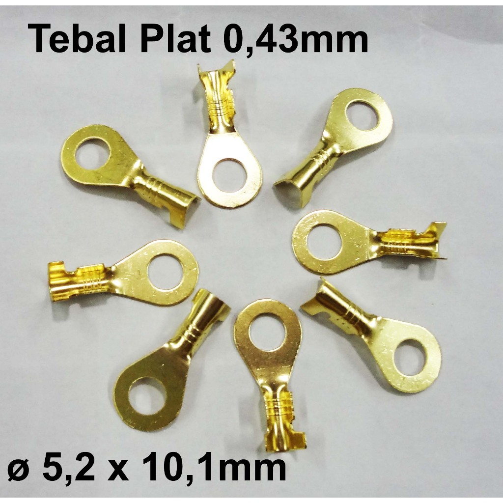 Jual Skun Kabel Ring Baut 10 x 5,2mm. Terminal Skun Ring Baut. Tebal 0 ...