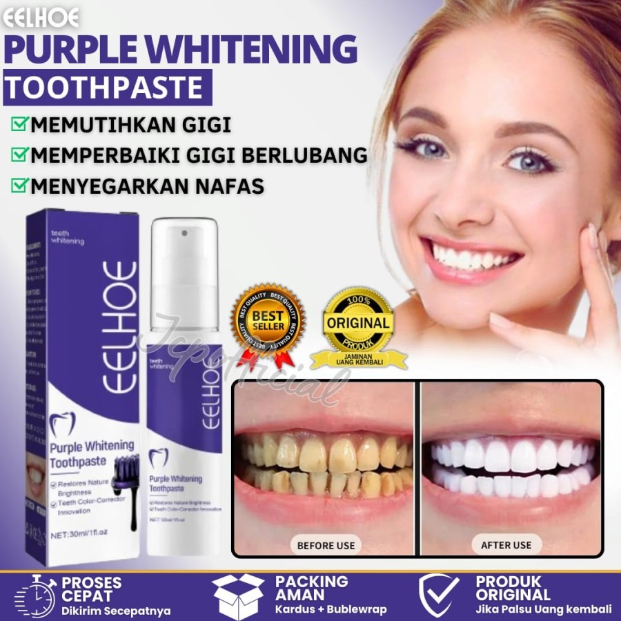 Jual EELHOE Purple Whitening Toothpaste Whitening Remove Stains ...
