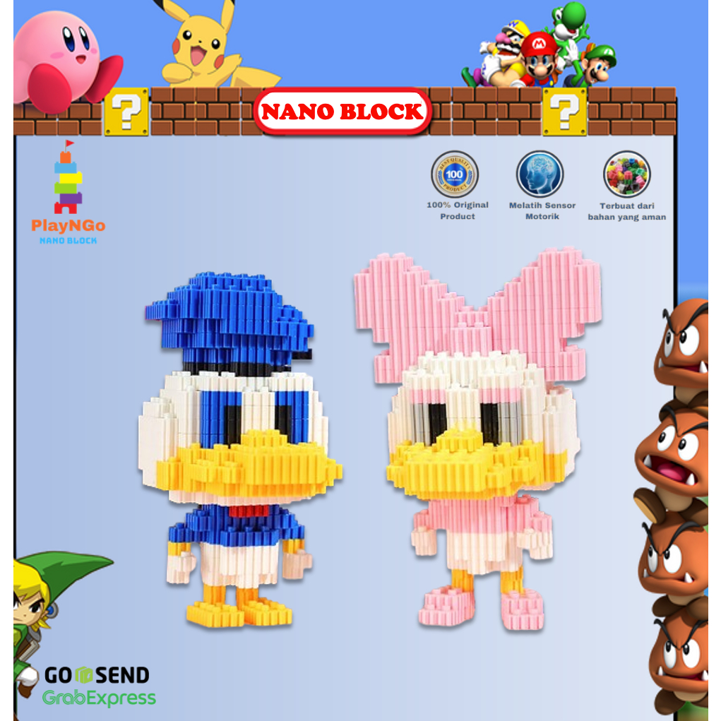 Jual Original Nano Blocks DONALD DAISY DESY DUCK 3D Model, Mainan Blok ...