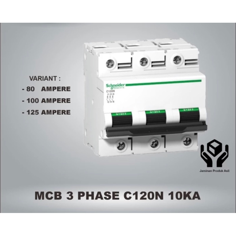 Jual MCB C120N 3 PHASE 10kA SCHNEIDER 3 POLE 3P - 80A/100A/125A ORI SNI | Shopee Indonesia