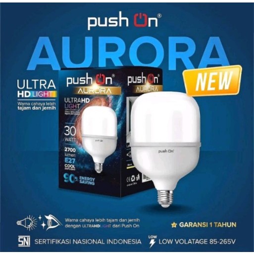 Jual PUSH ON Lampu Led AURORA 30W | 40W | 50W | 60W Cool Daylight ...