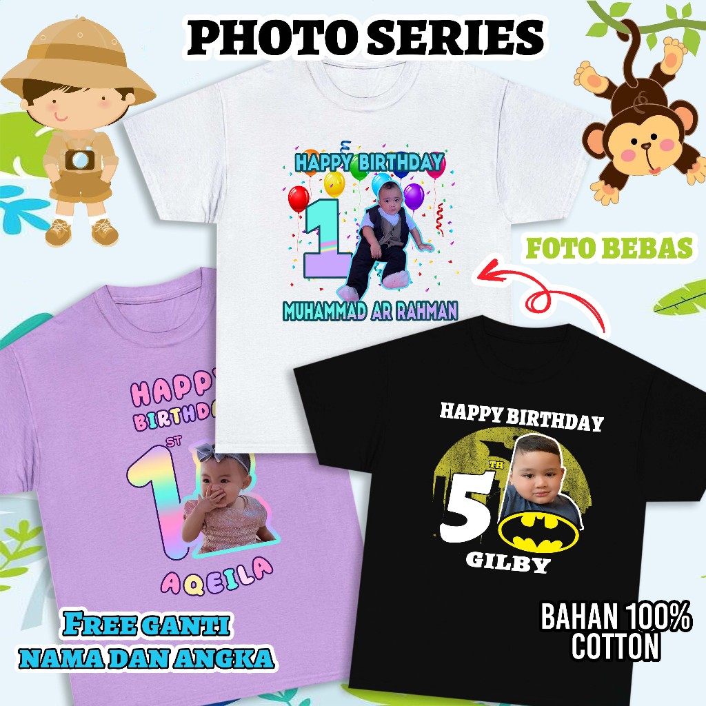 Jual Kaos Ulang Tahun ultah Anak Kaos Keluarga Custom GAMBAR SENDIRI ...