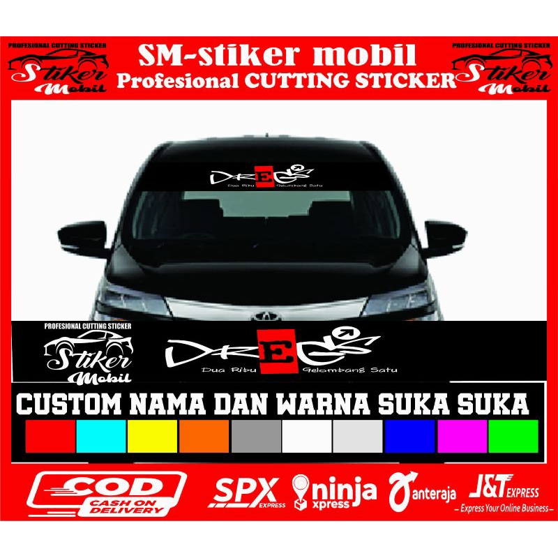 Jual stiker kaca depan mobil sticker variasi mobil sticker cutting ...