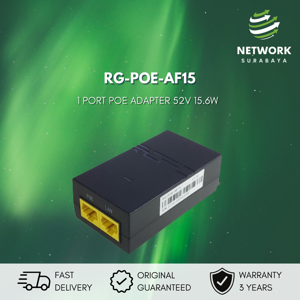 Jual RUIJIE REYEE RG-POE-AF15 1 PORT POE ADAPTER 52V 15.6W | Shopee ...