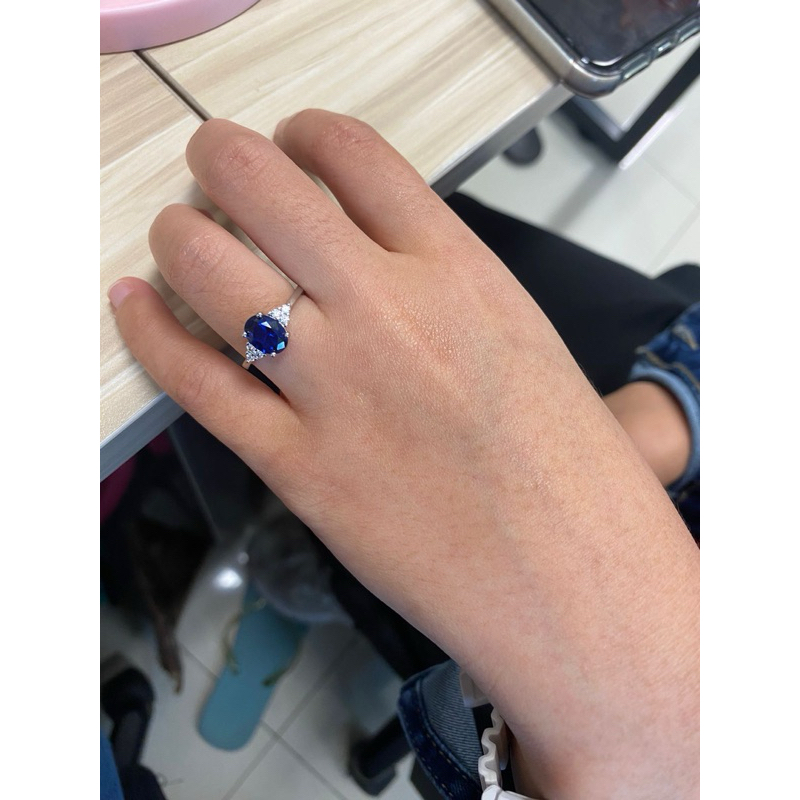 Jual Engagement Ring Sapphire Blue (for cerosel cust) | Shopee Indonesia