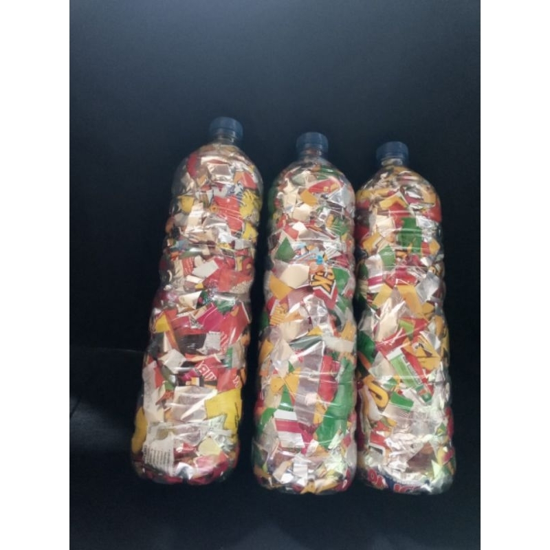 Jual ecobrick aqua botol besar 1500ml kepadatan isi hampir 600gram ...