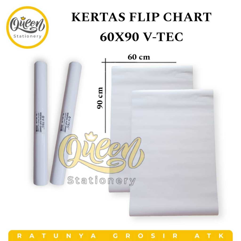 Jual 1 GULUNG (25 LEMBAR) KERTAS FLIP CHART 60X90 V-TEC / ART PAPER ...