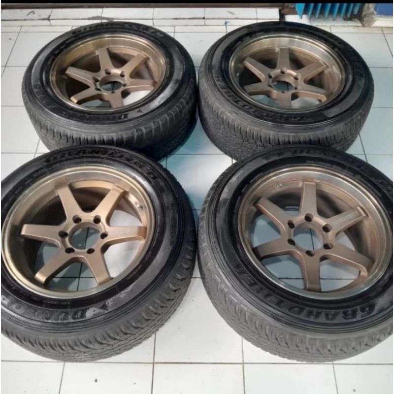 Jual Velg Mobil TE37 Ring 18x9,5 Pcd 6x139 ET20 + Ban Bridgestone 265 60 18 | Shopee Indonesia
