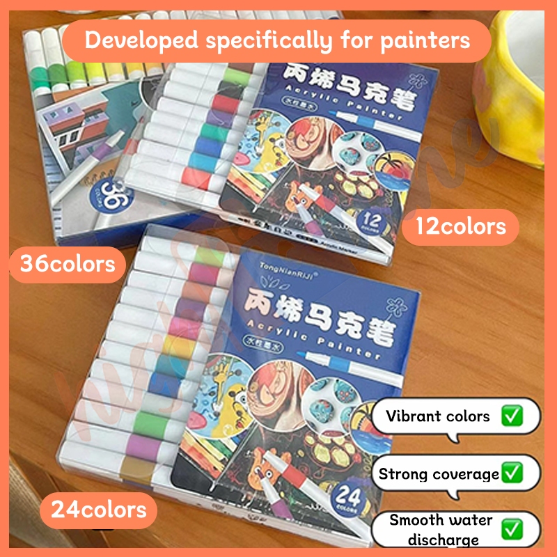 Jual Hightune Acrylic Marker Set Spidol Akrilik DIY Painting Spidol ...