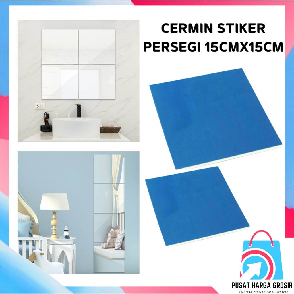 Jual PHG - Stiker Cermin Dinding Anti Pecah Tempel Persegi Rectangular ...