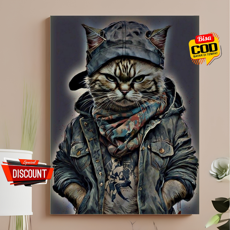 Jual Poster Gambar Kucing Preman Hiasan Dinding Aesthetic Dari Bahan ...