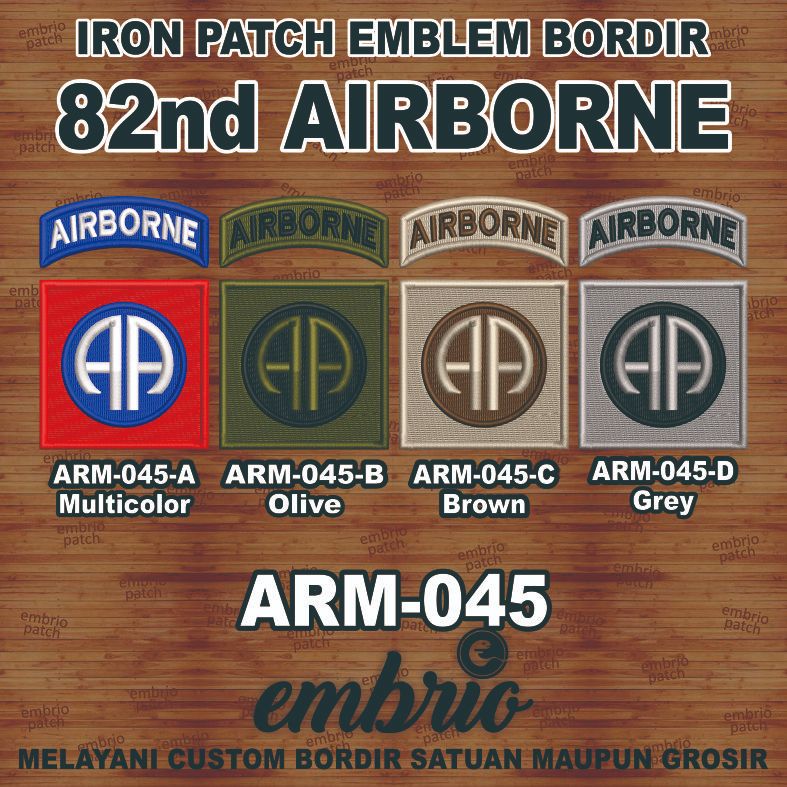 Jual ARM-045 Patch 82nd AIRBORNE Division wwii us army ww2 world war ...