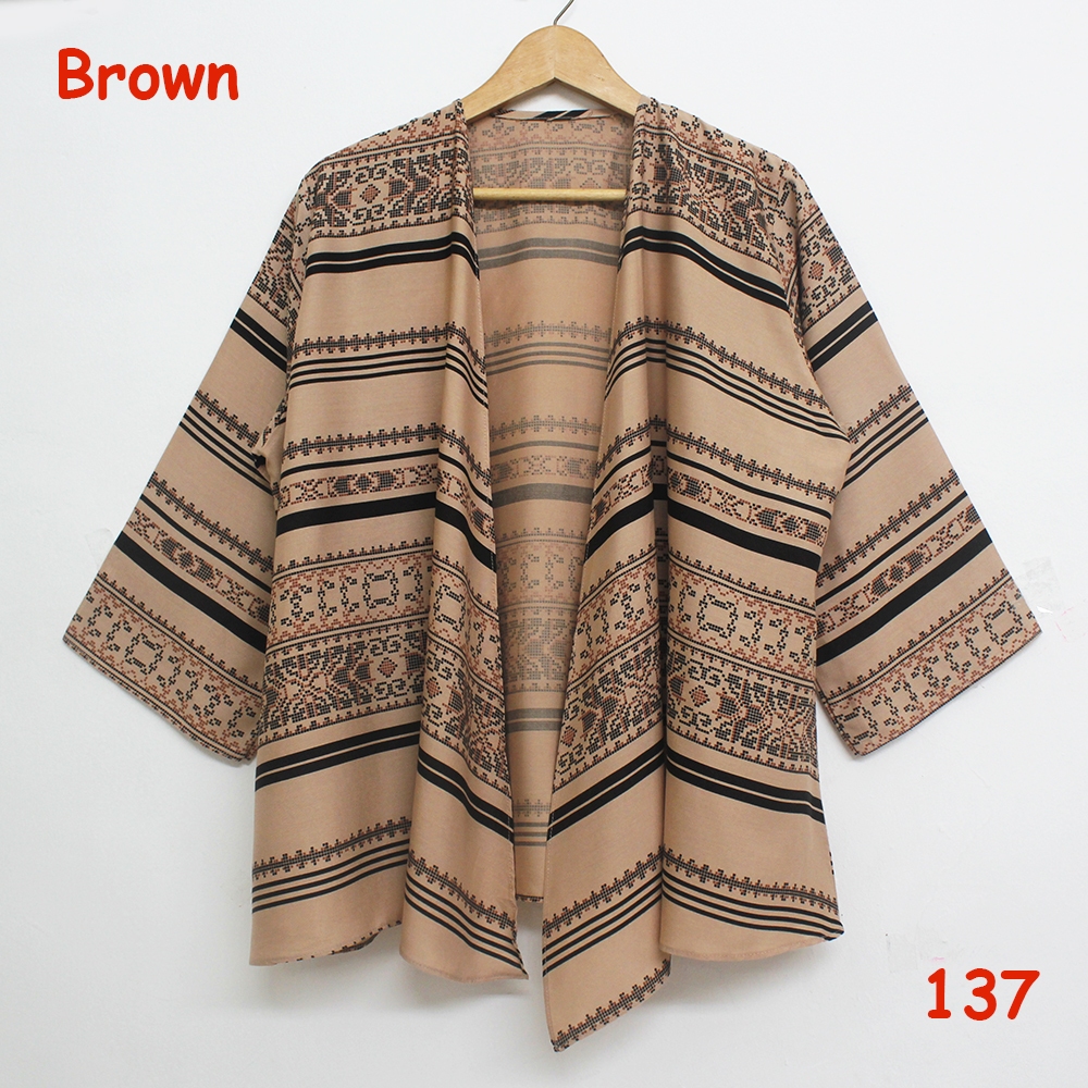 Jual 𝑱𝒂𝒌𝒂𝒓𝒕𝒂𝑭𝒂𝒔𝒉𝒊𝒐𝒏 cardigan outer batik tribal katun adem rumbai sisir ...