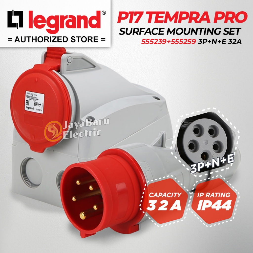 Jual Legrand Paket 1 Set Plug Surface Mounting Socket 3P+N+E / 5 Pin ...