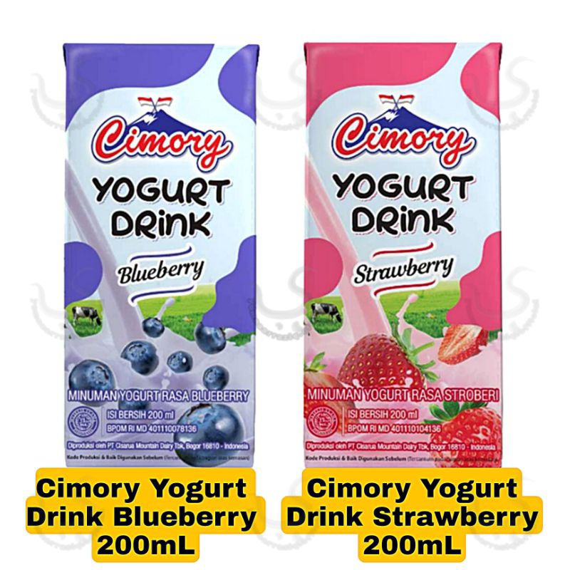 Jual Cimory Yogurt Drink Strawberry, Blueberry 200mL | Shopee Indonesia