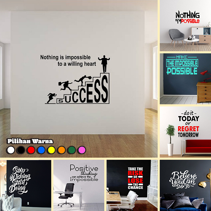 Jual Stiker Dekorasi Unik Kata Kata Motivasi Quotes Office Home Decor ...