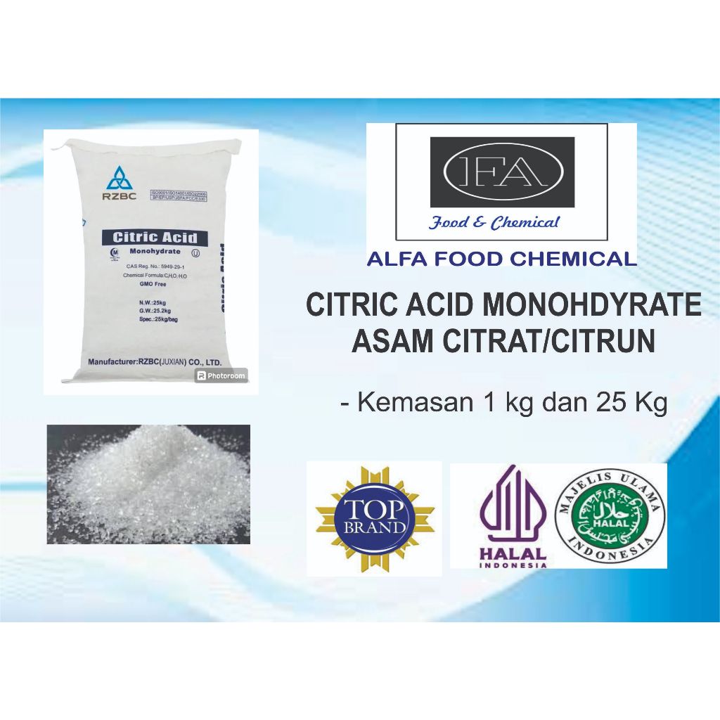 Jual CITRIC ACID MONO/CITRUN/ASAM SITRAT | Shopee Indonesia