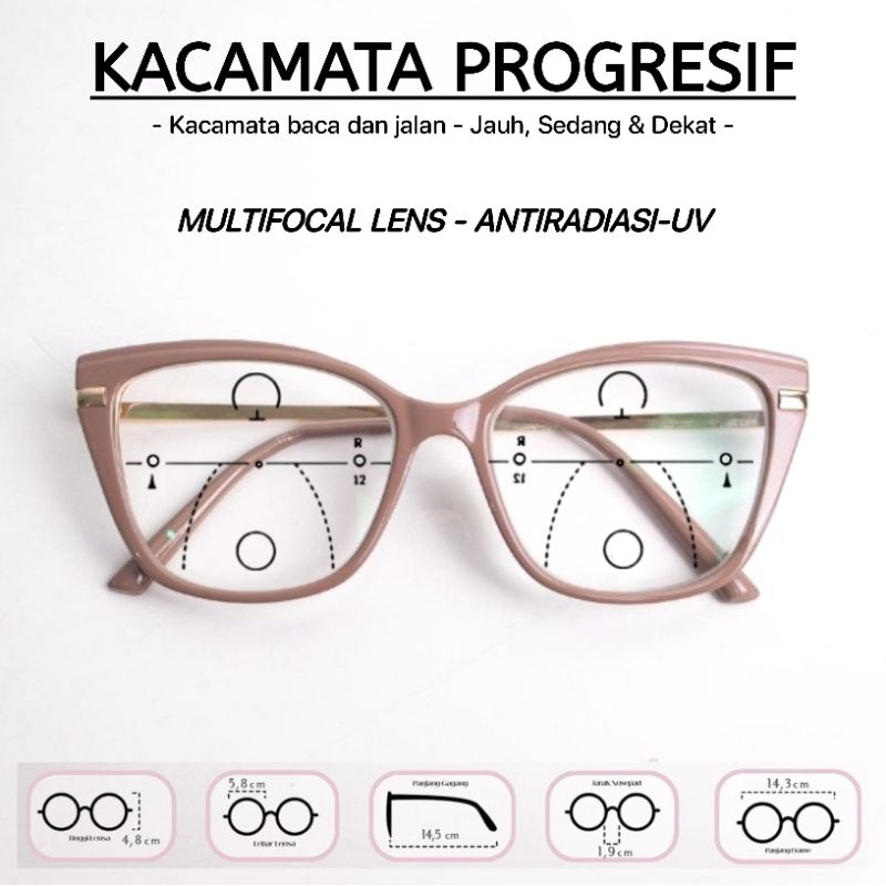 Jual Kacamata PROGRESIF Anti Radiasi-UV Model Cat EYE Wanita | Kacamata ...