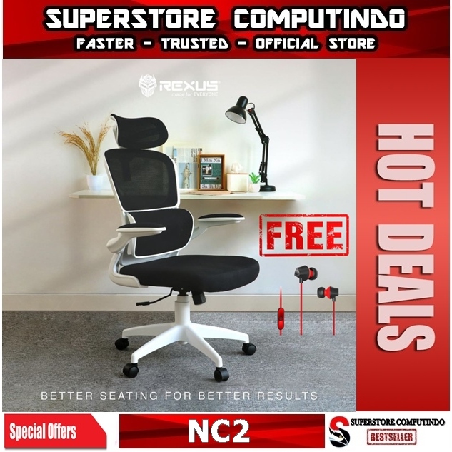 Jual Rexus Ergonomic Office Chair Kursi Kantor NC2/ NC-2 | Shopee Indonesia