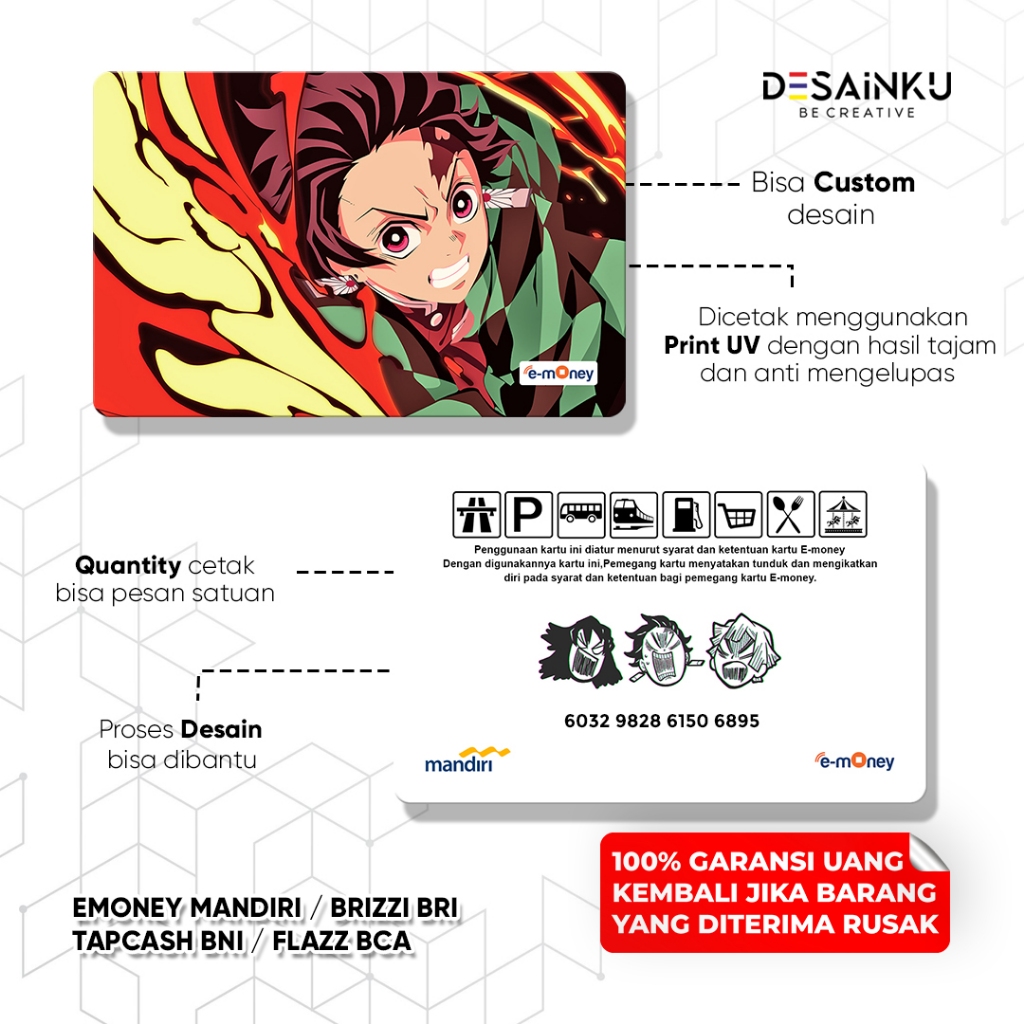 Jual EMONEY ANIME KIMETSU NO YAIBA / DEMON SLAYER / E TOLL CUSTOM ...