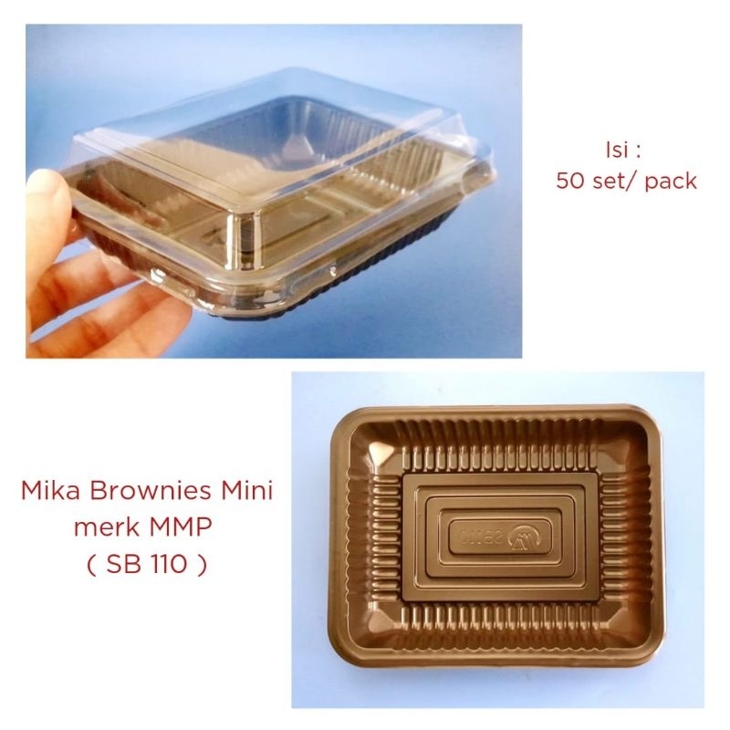 Jual Mika Brownies Mini + Tutup (SB 110 dan SB 100). Isi 50pcs | Shopee Indonesia