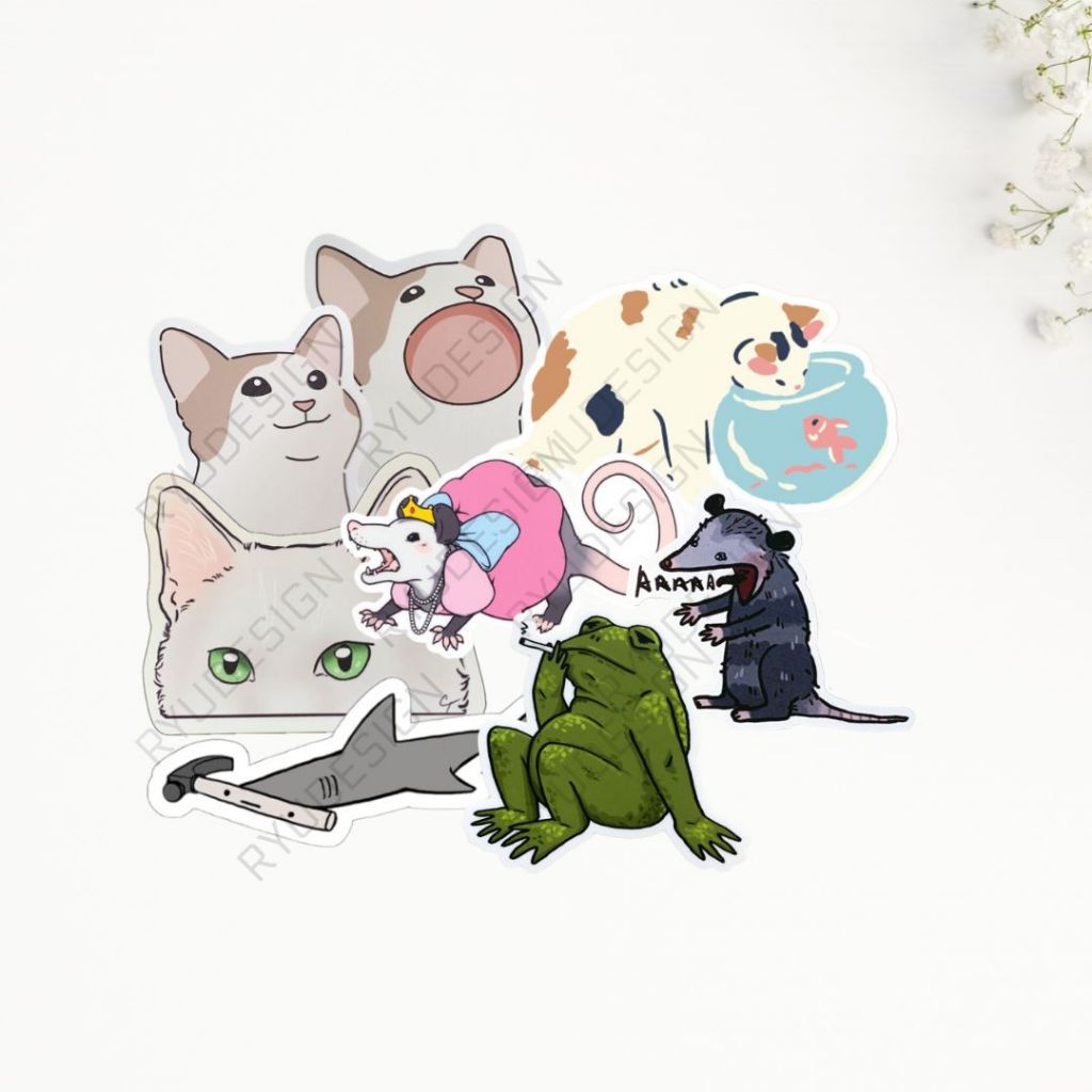 Jual Stiker Sticker Hewan Kucing Hiu Martil Hammerhead Shark Kodok ...
