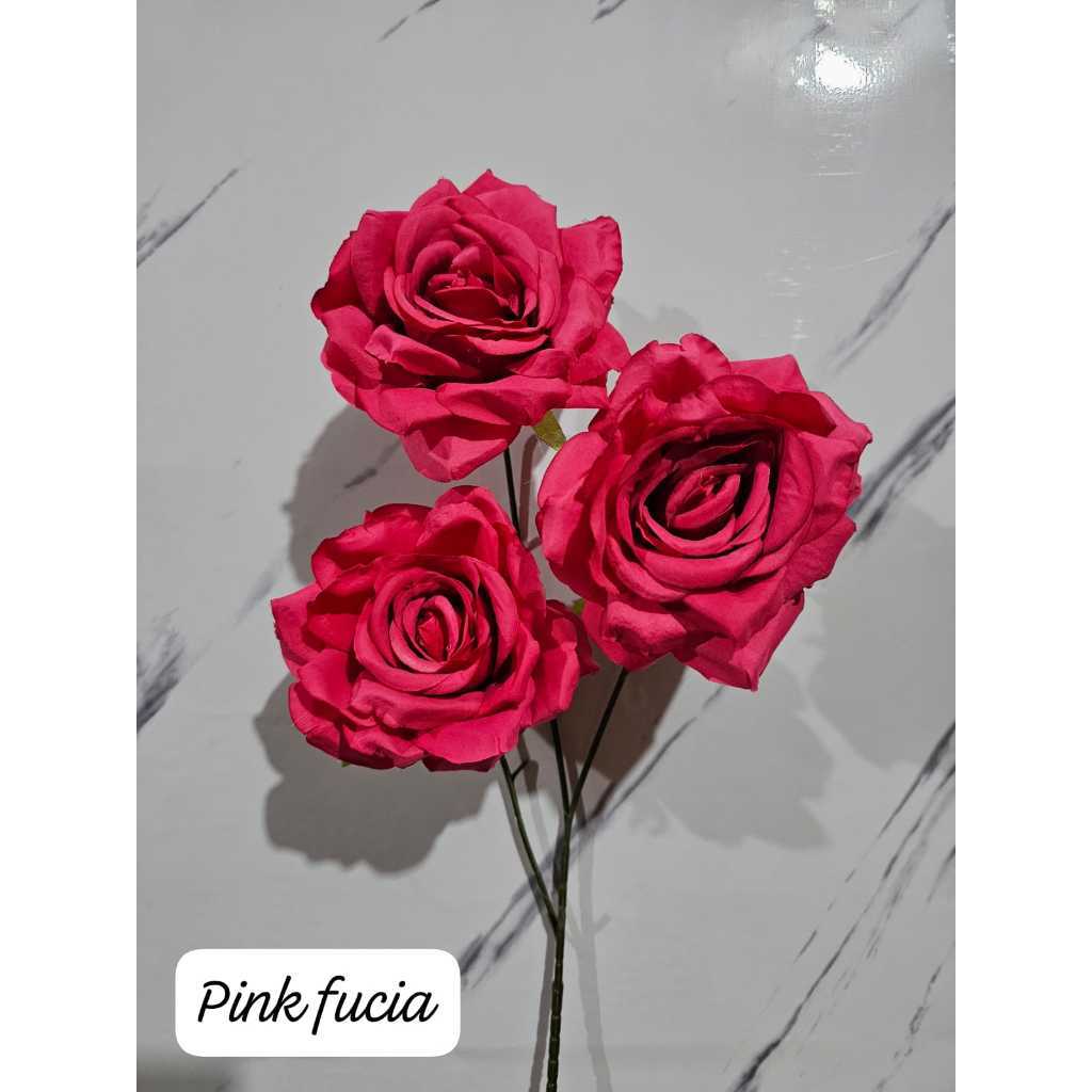 Jual 3 HEADS ROSE SILK Bunga Mawar Impor Rose Paris Kombinasi X3 ...