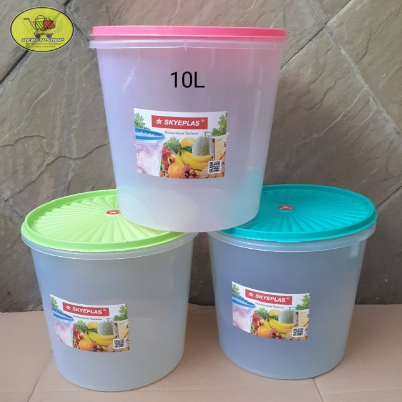 Jual toples plastik bening/ toples kerupuk/toples peyek 10L | Shopee Indonesia