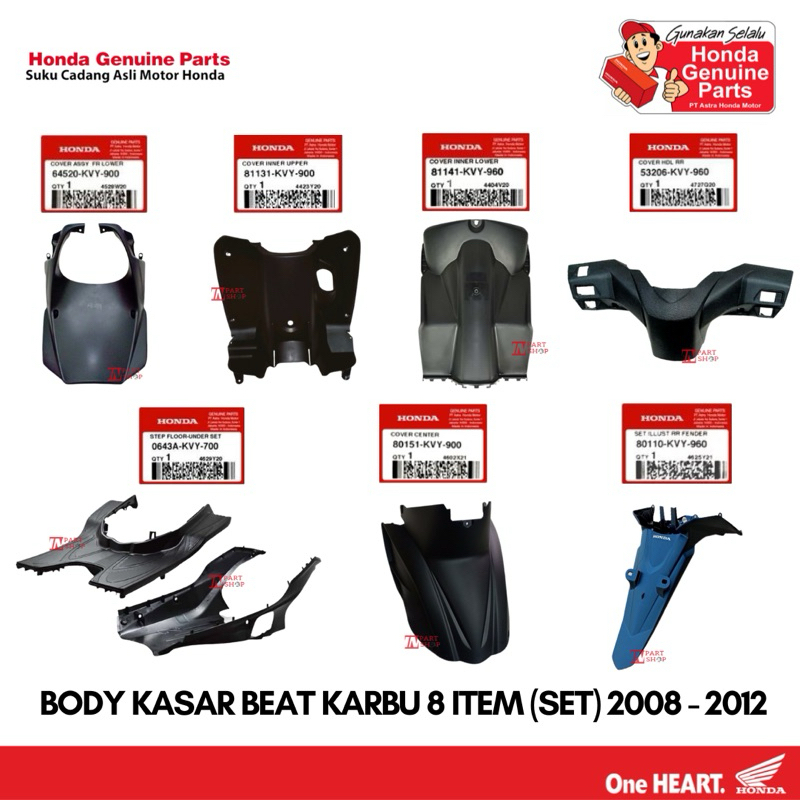 Jual Paket Cover Body Kasar Set (8 item) Original - BeAT Karbu (KVY ...