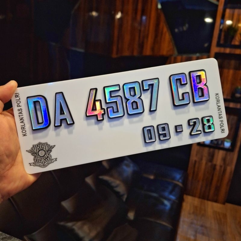 Jual plat motor canti hirup timbil 3D hologram premiu | Shopee Indonesia