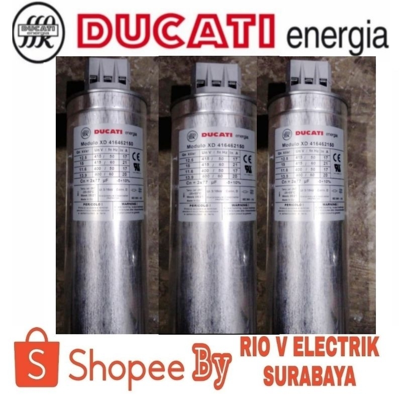 Jual Capacitor Ducati Energia 3P 12,5 kvar 415 VAC Modulo XD 416462150 Kapasitor Bank ducati 3 ...