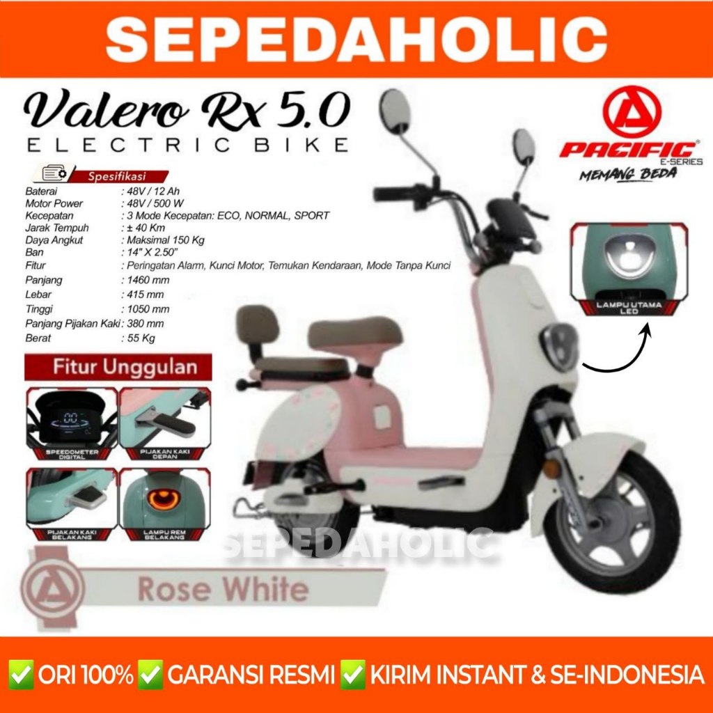 Jual Sepeda Listrik PACIFIC VALERO RX 5.0 500 Watt Electric E Bike | Shopee Indonesia