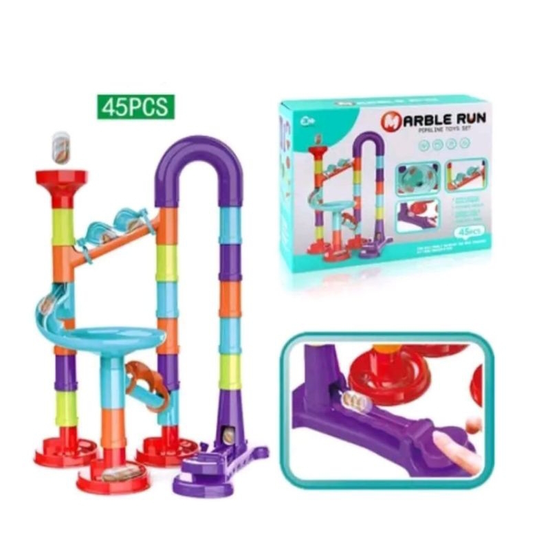 Jual Mainan Anak Marble Run Pipeline Toys Set DIY Isi 45 Pcs | Shopee ...