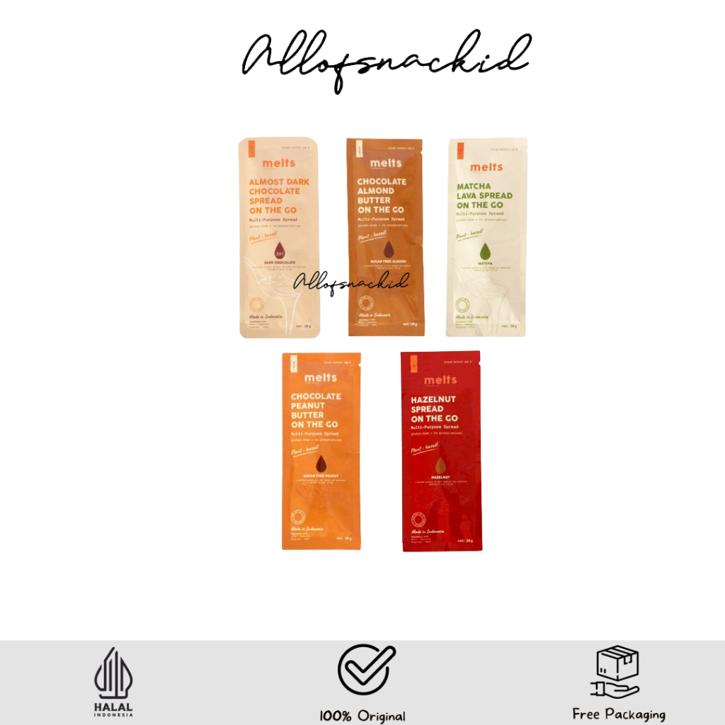 Jual Melts - Spread On The Go - Choco Almond / Hazelnut / Choco Peanut ...