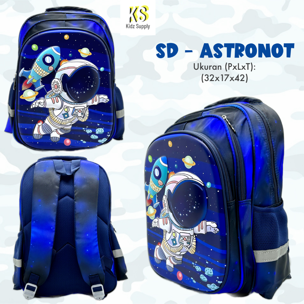 Jual Tas Ransel SD TK PAUD Anak Laki Laki Tas Sekolah Anak Gambar Timbul Dinosaurus Astronot ...