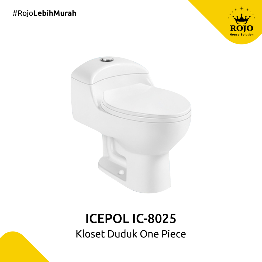 Jual [KUSUS PENGIRIMAN DALAM KOTA SOLO] Kloset duduk One Piece Icepol IC 8025 warna putih ...