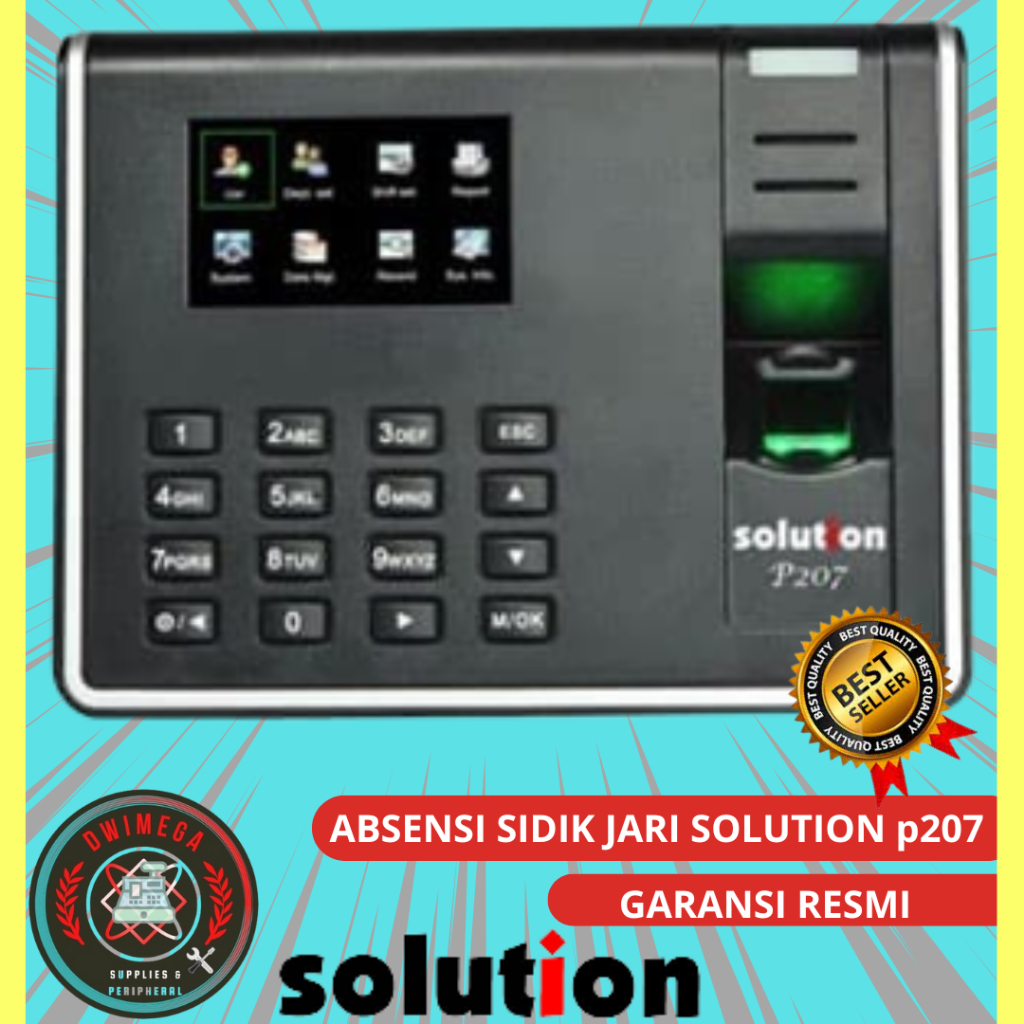 Jual MESIN ABSENSI SOLUTION P207/ SIDIK JARI/ FINGER PRINT-INCLUDE ...